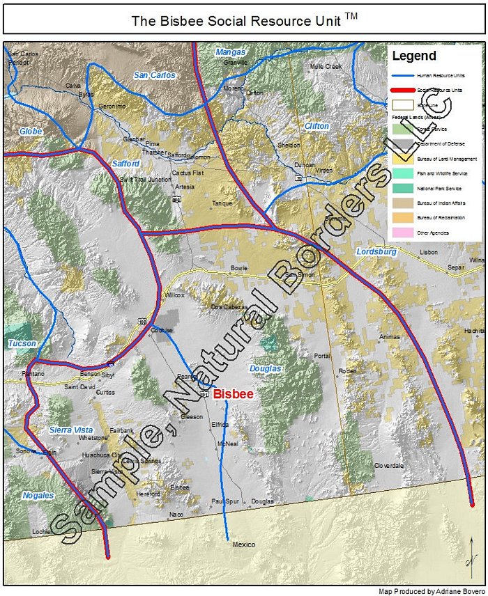 Bisbee map - Social Resource Units of the Western USA