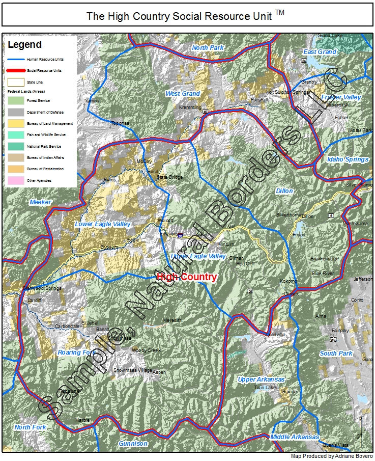 High Country map - Social Resource Units of the Western USA