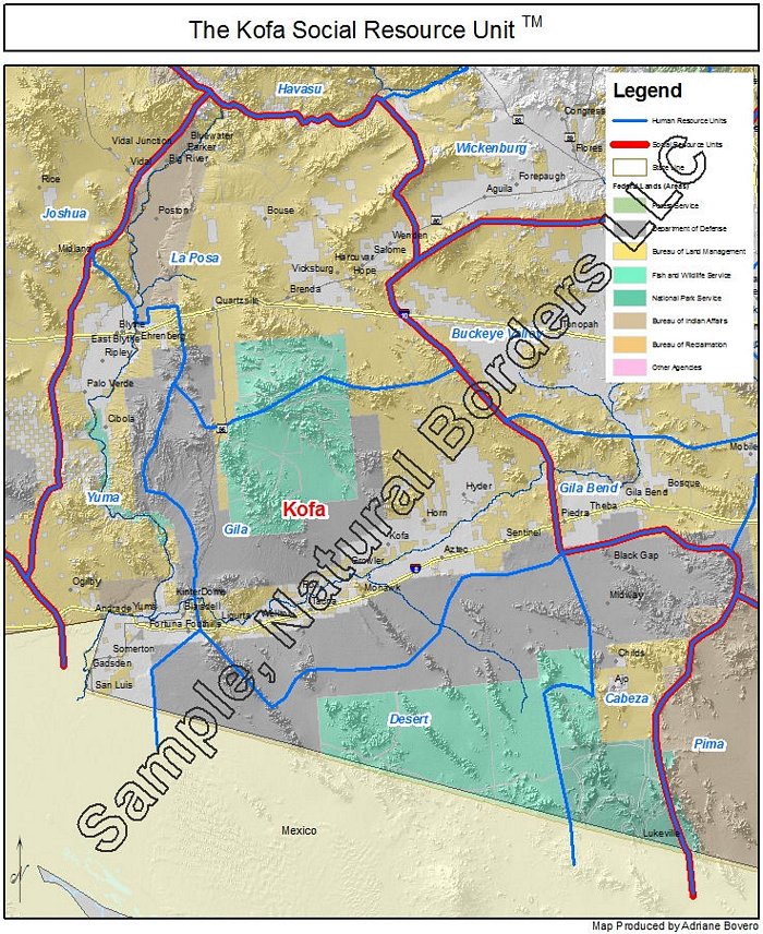 Kofa map - Social Resource Units of the Western USA